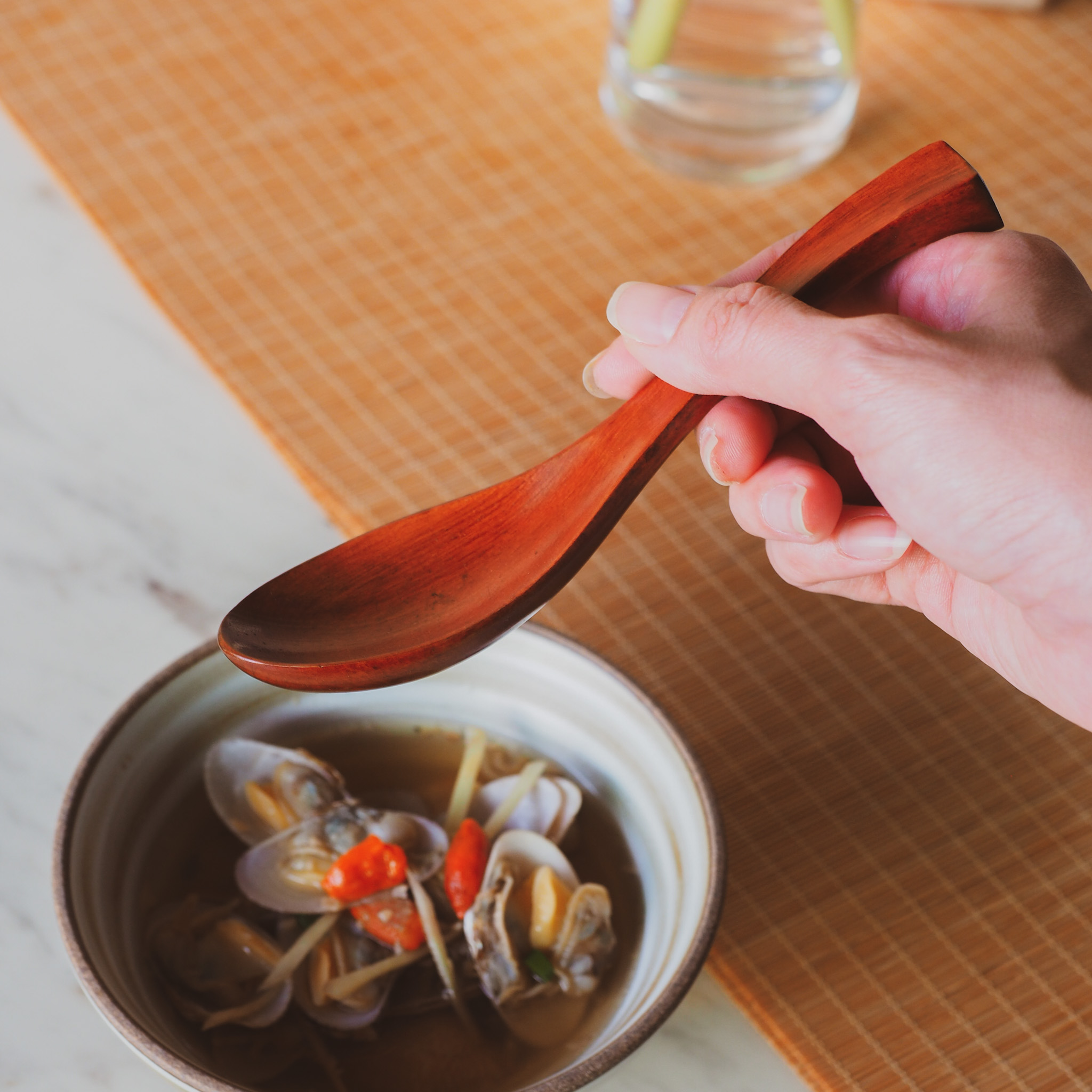 KOJI Japanese Style Wooden Soup Spoon - inèz
